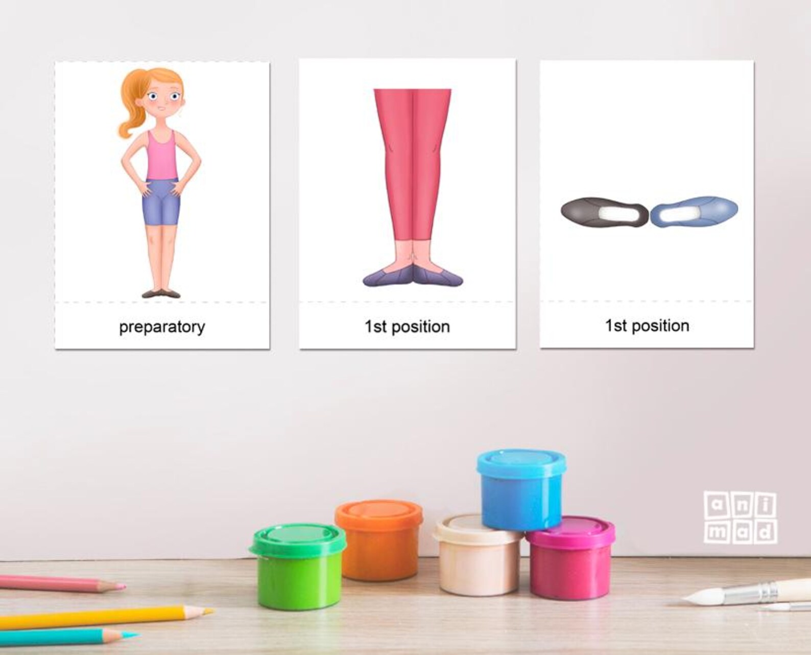 JAZZ DANCE POSITIONS Printable Flashcards for Kids, Positions of Feet ...