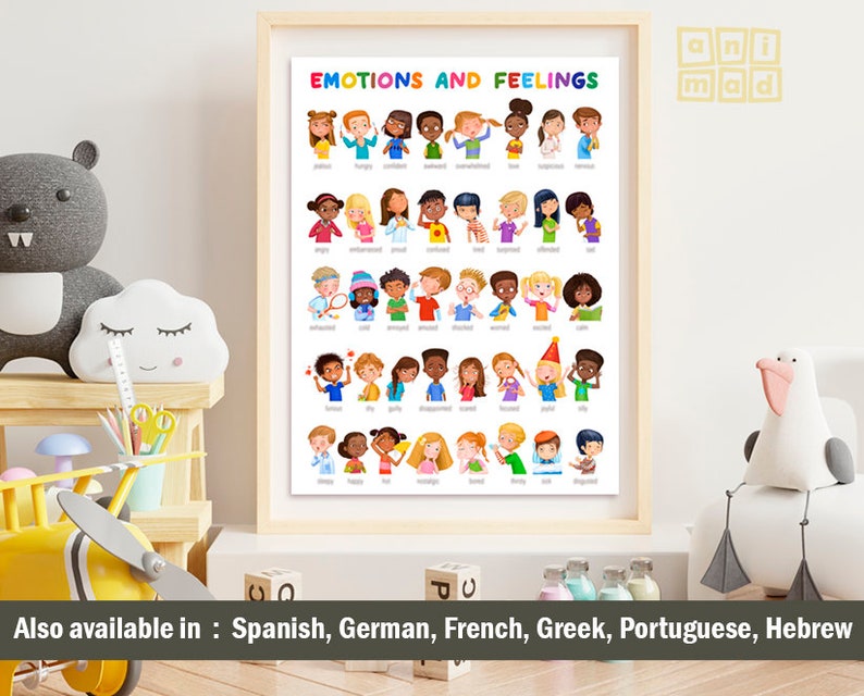EMOTIONS POSTER for Kids Feelings Poster Printable Poster - Etsy