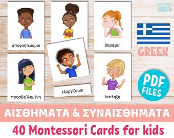 Greek Emotions Cards - Etsy