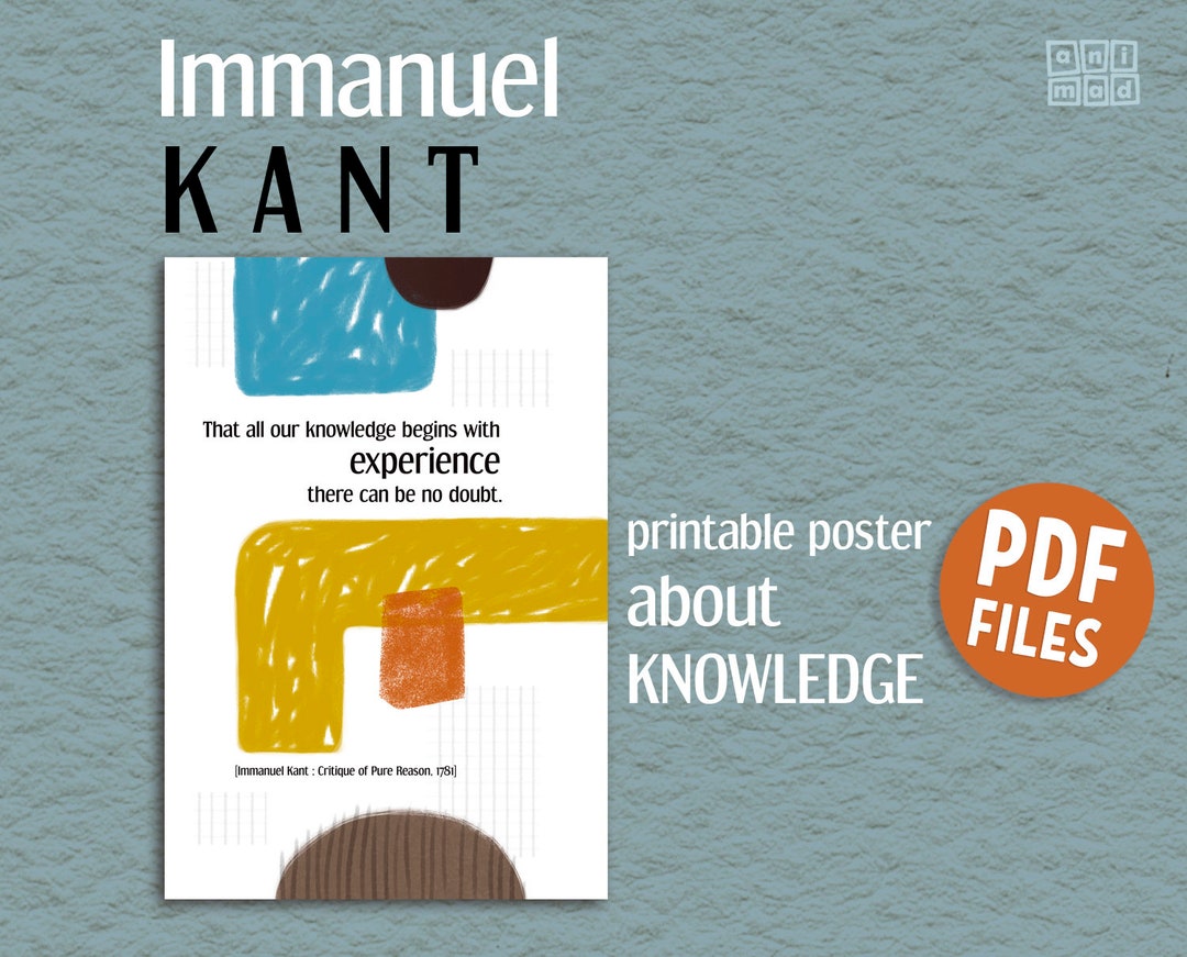 Immanuel Kant Inspirational Philosophy Quote Printable Poster for ...