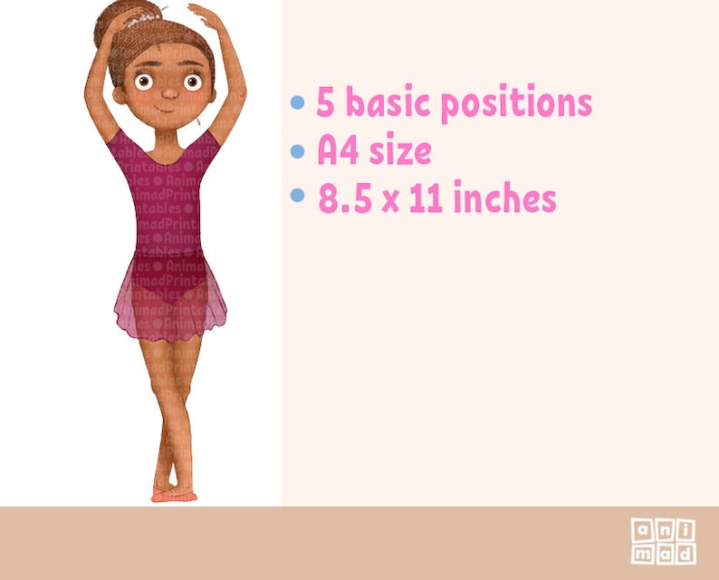 Ballet Basic Positions Poster for Girls, Educational & Printable Ballet ...
