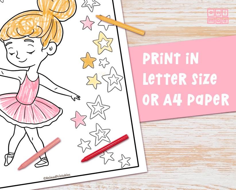 BALLERINA COLORING PAGES for Girls, Simple & Easy Printable Ballet ...