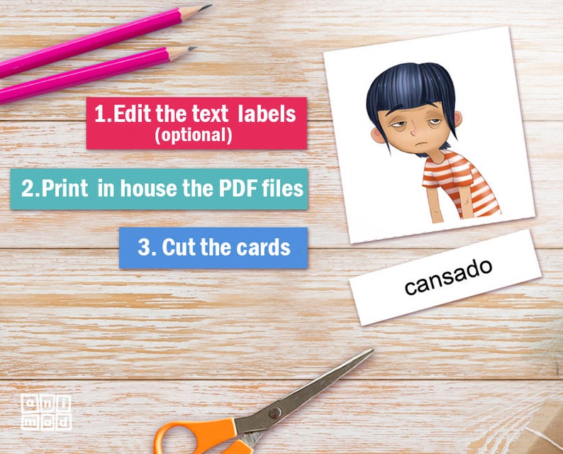 EMOTIONS and FEELINGS Printable Flashcards in Spanish & English for ...