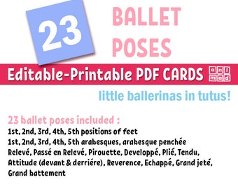 Ballet Positions Printable Flash Cards