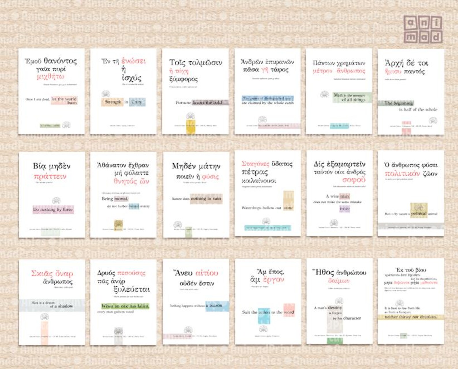 Ancient Greek PHILOSOPHY POSTERS BUNDLE, Set of 18 Printable Quotes for ...