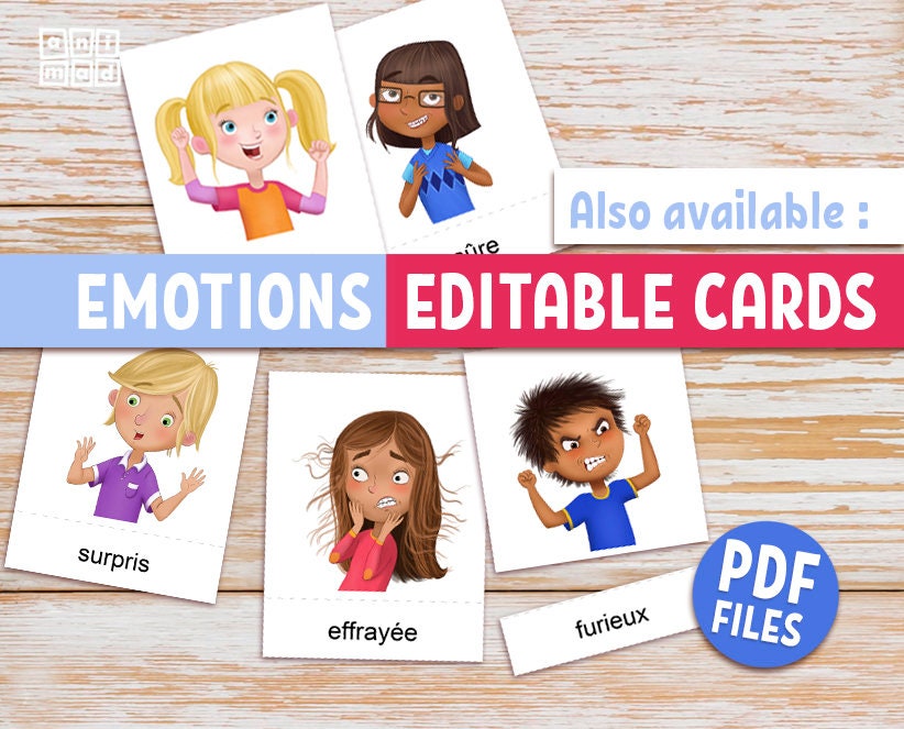 Emotions & Feelings Printable Poster for Preschool Kids in FRENCH ...
