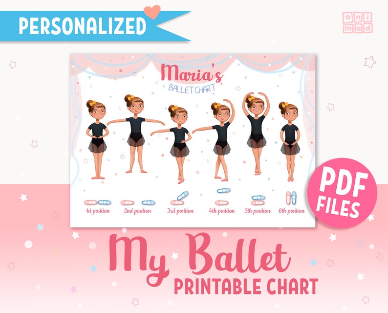 PERSONALISED BALLET Primary POSITIONS Printable Poster for - Etsy