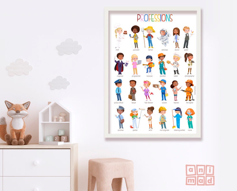 PROFESSIONS Printable Poster for Preschool Kids, Community Helpers ...