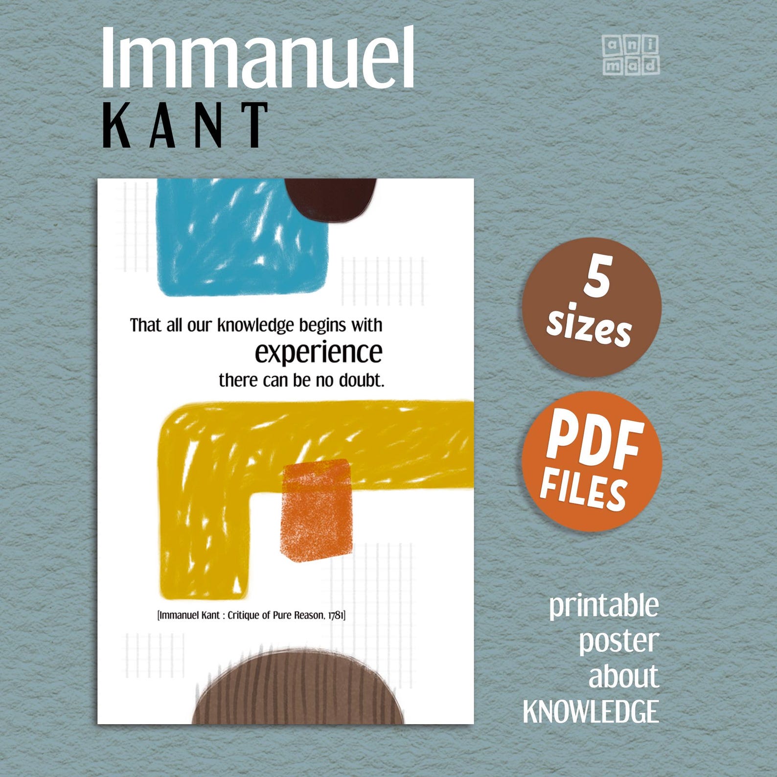 Immanuel Kant Printable Poster, Inspirational Philosophy Quote ...