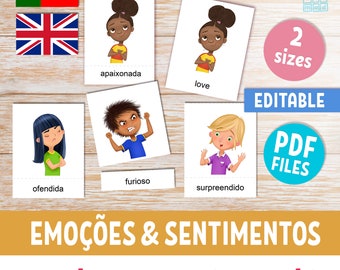 Emotions Flashcards Printables Chinese English Bilingual 情绪 ...