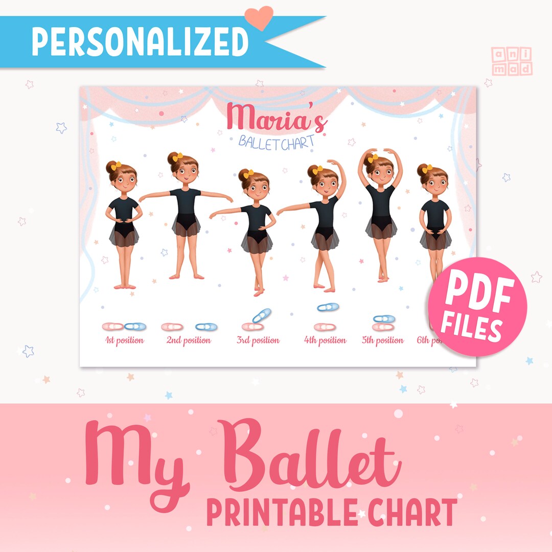PERSONALISED BALLET Primary POSITIONS Printable Poster for Girls ...