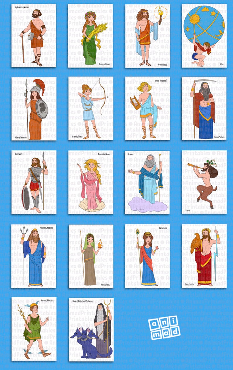 Ancient Greek & Roman Gods Printable Coloring Pages for Kids, Preschool ...