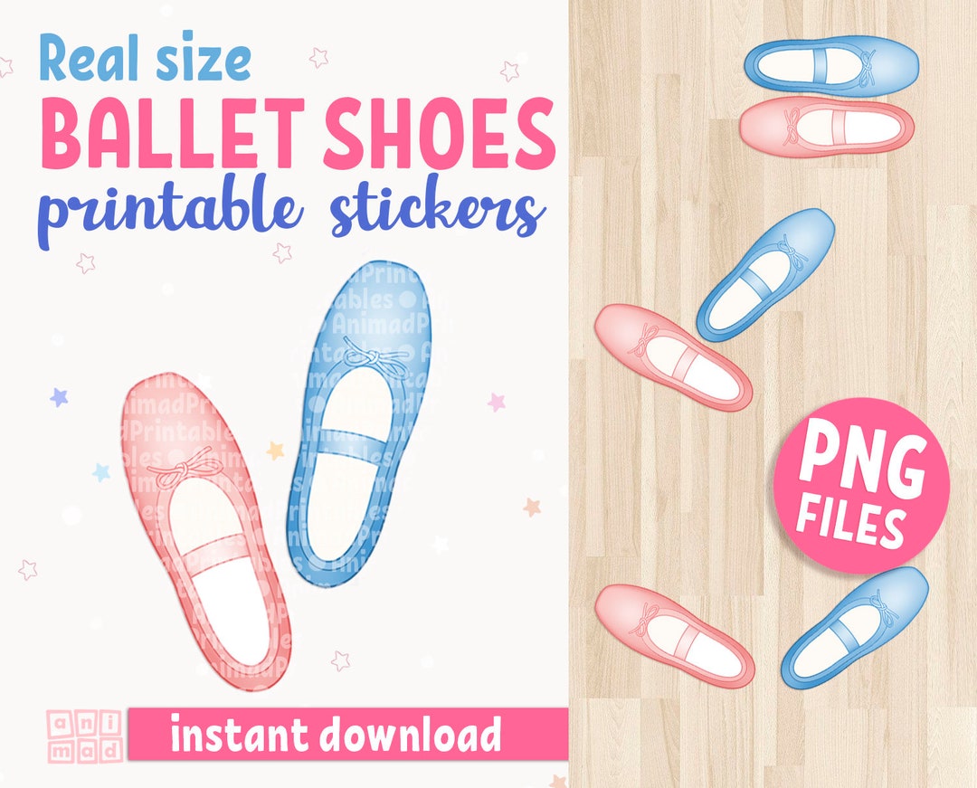 Ballet Shoes Printable Stickers for Kids Real Size Printable - Etsy