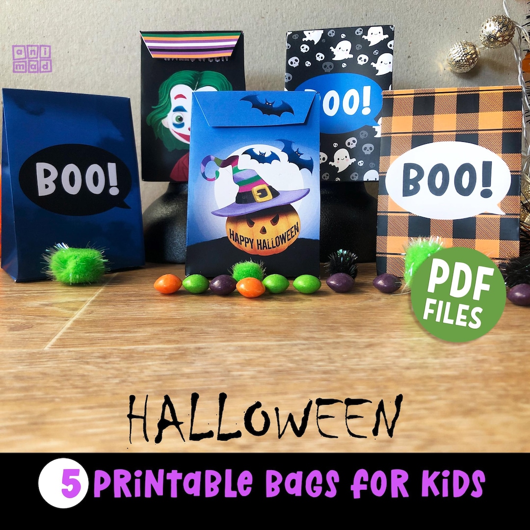 Halloween Treat Bag Printable: DIY Candy Bag for Kids (PDF Download, 5 ...
