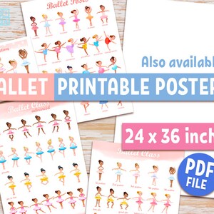 BALLET Poses Printable CARDS for Girls 23 Montessori - Etsy