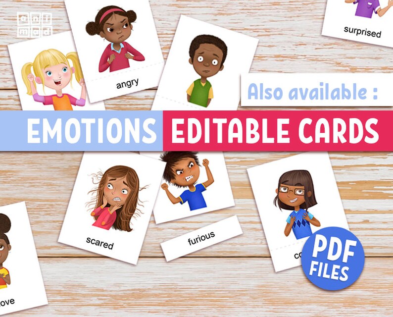 Printable EMOTIONS POSTER for Kids in English, 40 Diverse Feelings ...