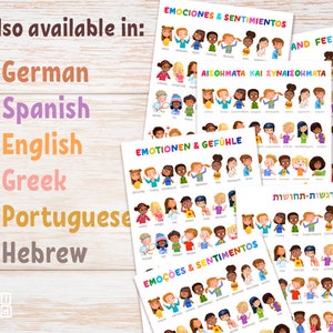 EMOTIONS & FEELINGS Printable Poster for Preschool Kids in FRENCH ...