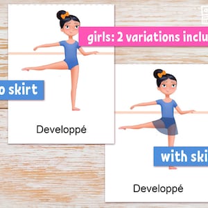 BALLET Poses Boys & Girls Printable Flashcards for Kids, 45 Montessori ...