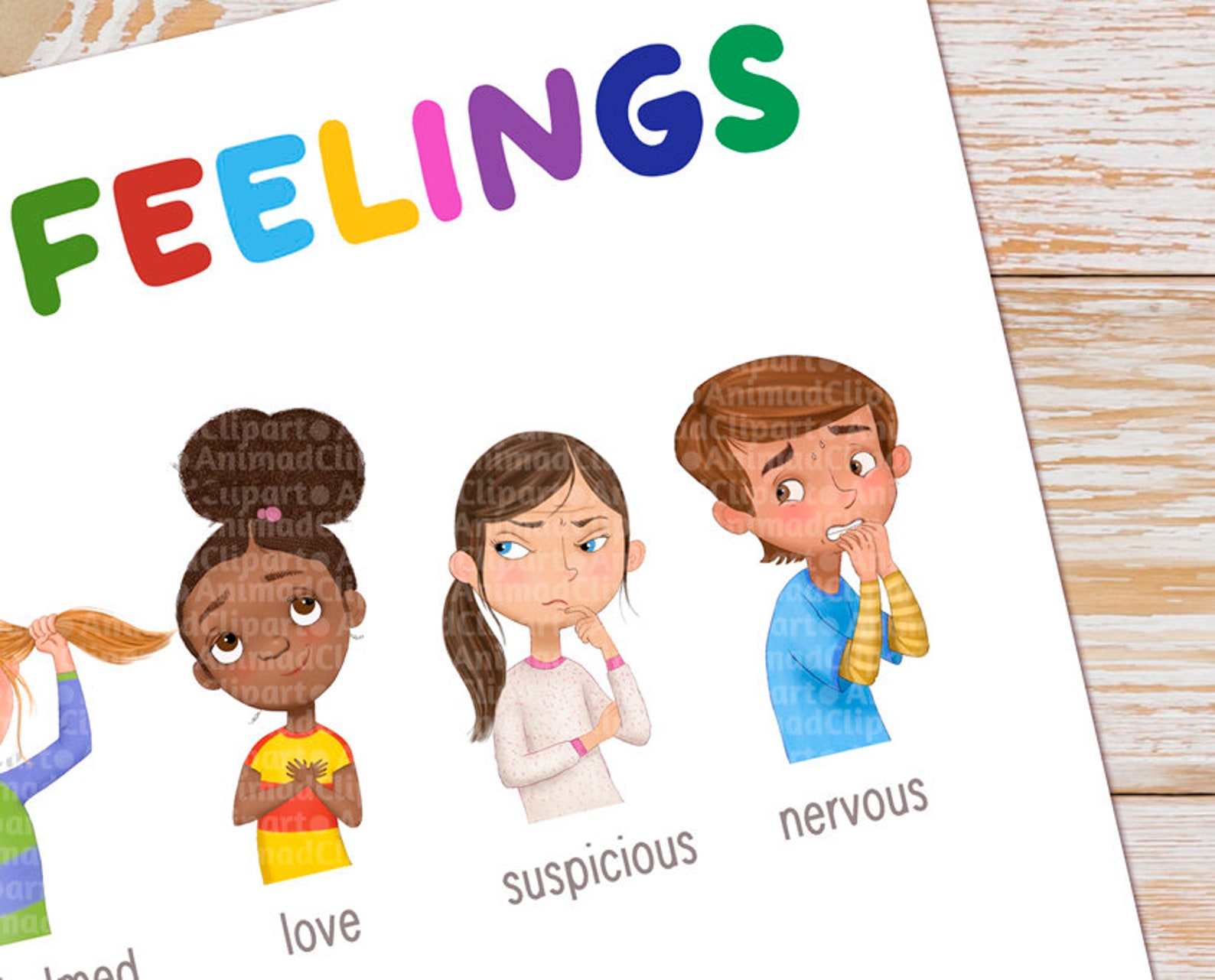 EMOTIONS and FEELINGS Printable Poster for Preschool Kids, Classroom ...