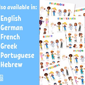 OCCUPATIONS & PROFESSIONS Printable Poster for Preschool Kids in ...