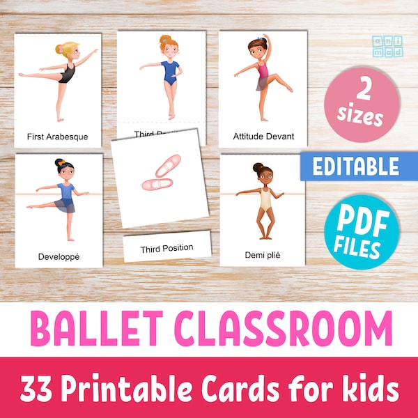 BALLET POSES Printable Poster for Girls, Ballet Class Basic Ballerina ...
