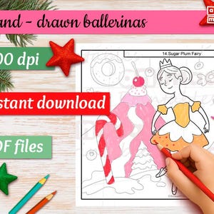 NUTCRACKER Ballet COLORING PAGES for Kids, Christmas Printable Activity ...