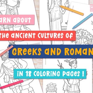 Ancient Greek & Roman Gods Printable Coloring Pages for Kids With ...