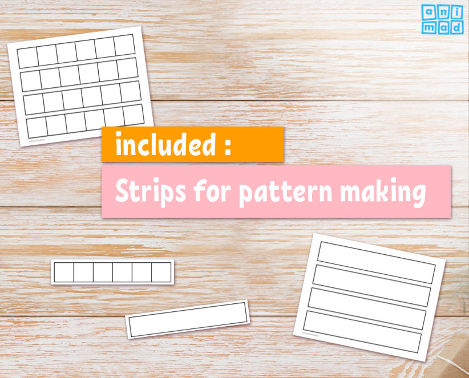 Shapes PATTERNS Strips for Preschool and Kindergarten Kids, Printable ...