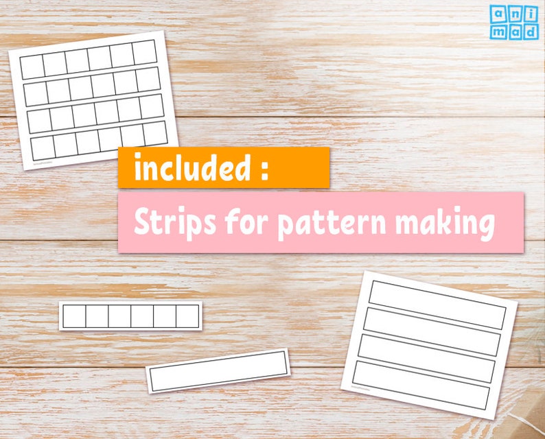 Shapes PATTERNS Strips for Preschool and Kindergarten Kids, Printable ...