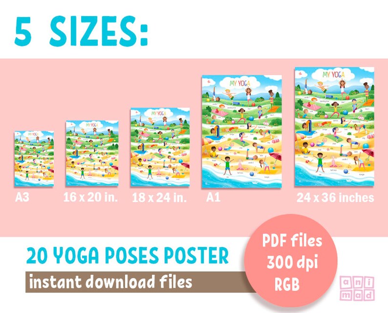 YOGA POSES Printable Poster for Preschool Kids, Classroom, Homeschool ...