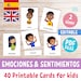 EMOTIONS and FEELINGS Printable Flashcards in Spanish & English for ...