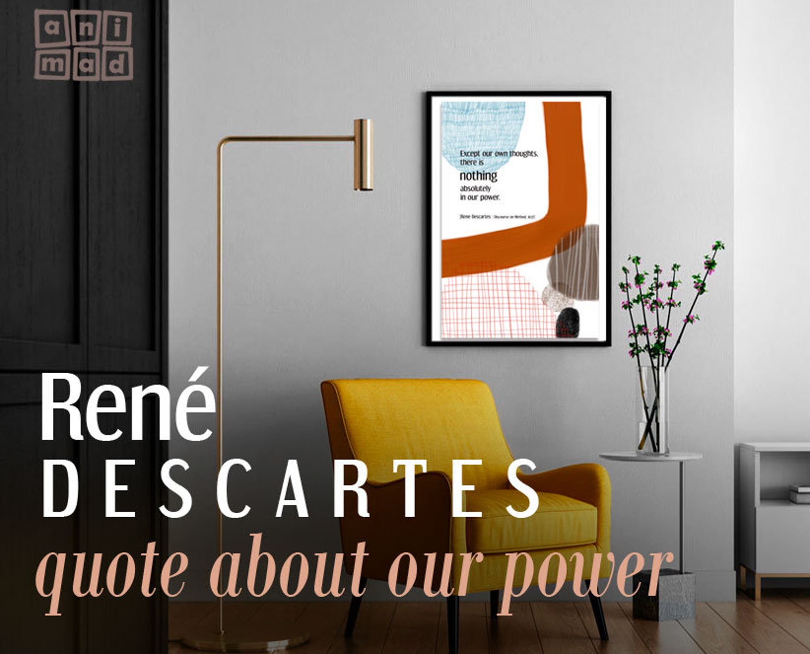 Rene Descartes Inspirational Philosophy Quote Printable Poster for ...