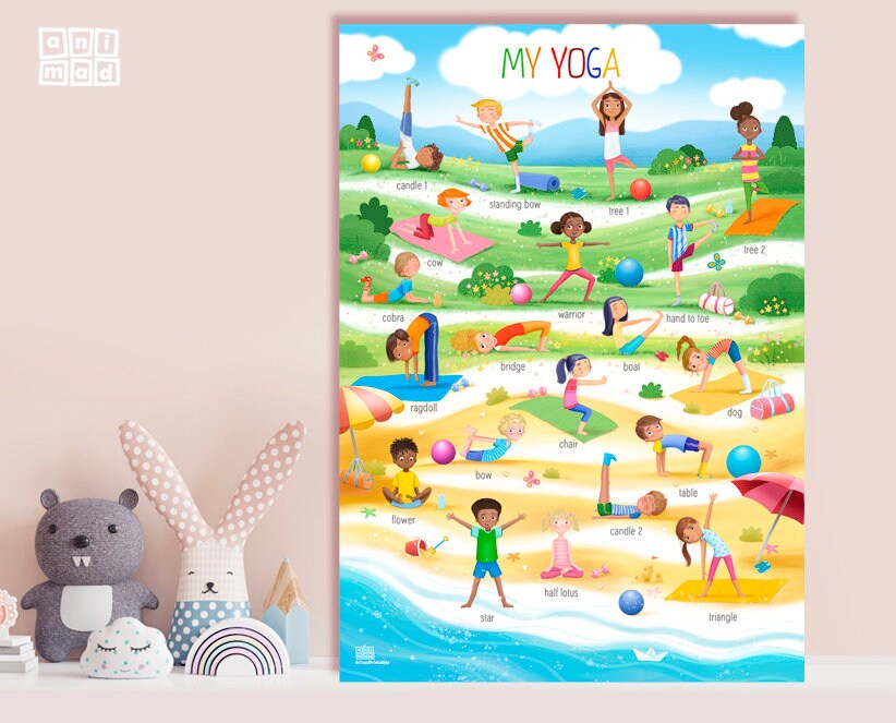 YOGA POSES Printable Poster for Preschool Kids, Classroom, Homeschool ...