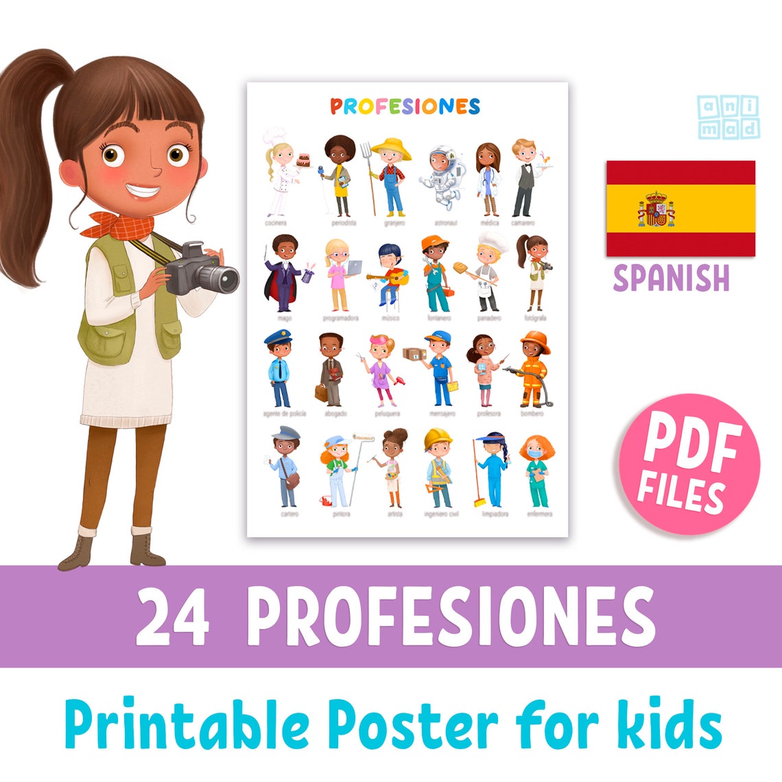Occupations & Professions Printable Poster for Preschool Kids in ...