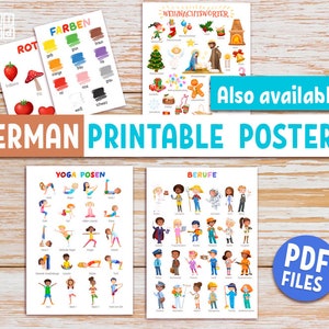 Bilingual GERMAN and ENGLISH, Emotions & Feelings, Printable Poster for ...