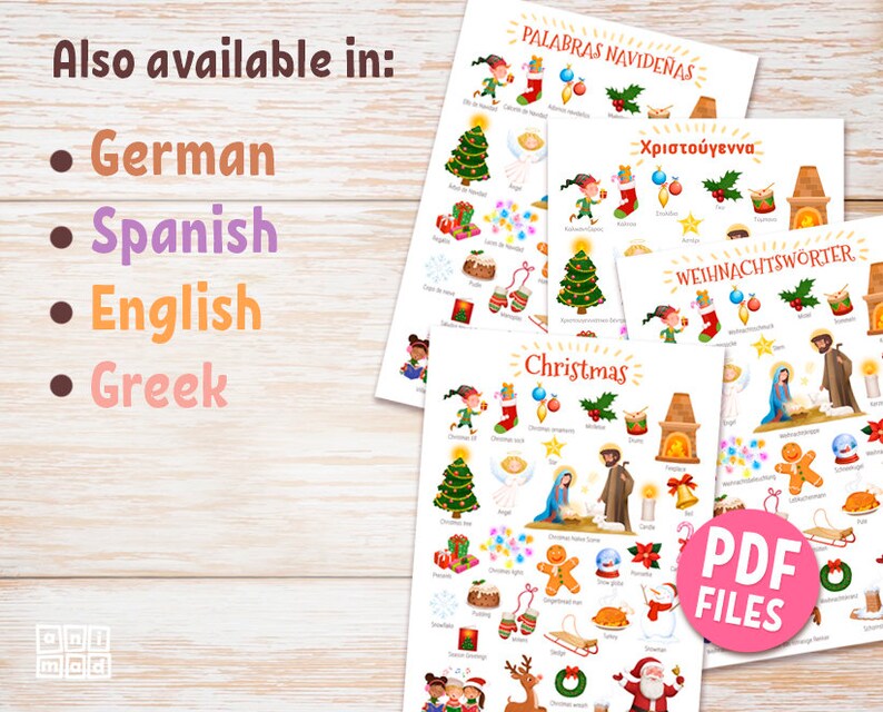CHRISTMAS Printable Poster for Preschool Kids in FRENCH, Educational ...