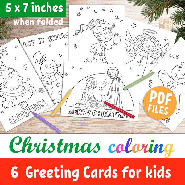 Coloring Greeting Cards for Kids - Etsy