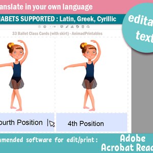 BALLET Poses Boys & Girls Printable Flashcards for Kids, 45 Montessori ...