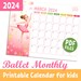 2024 PRINTABLE BALLET CALENDAR for Girls, Ballerinas Monthly Planner ...