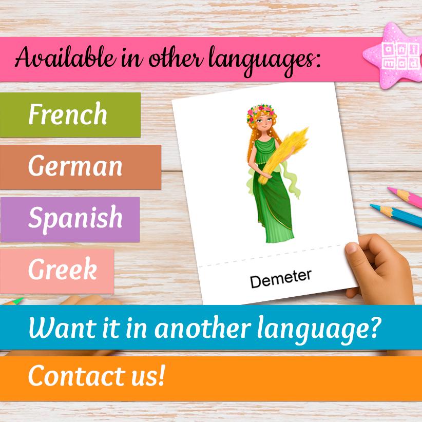 GREEK GODS Printable Flashcards for Kids, 18 Editable Text Montessori 3 ...