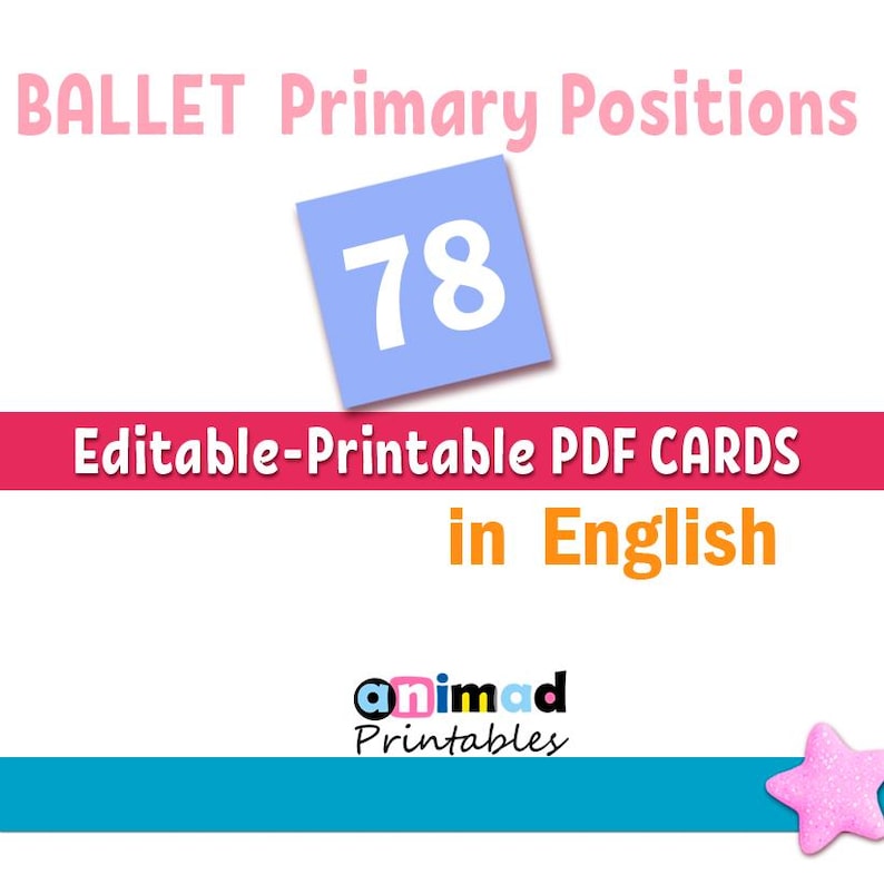Ballet Primary Positions Printable Flashcards for Boys and Girls, 78 ...