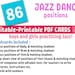 JAZZ DANCE POSITIONS Printable Flashcards for Kids, Positions of Feet ...
