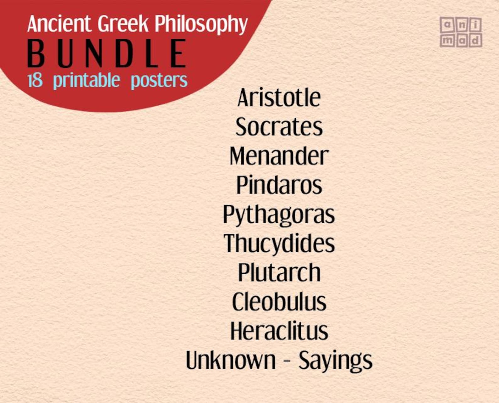 Ancient Greek PHILOSOPHY POSTERS BUNDLE, Set of 18 Printable Quotes for ...