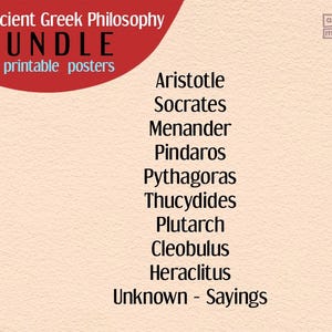 Ancient Greek PHILOSOPHY POSTERS BUNDLE, Set of 18 Printable Quotes for ...