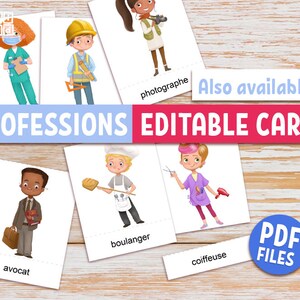 PROFESSIONS Printable POSTER for Preschool Kids in FRENCH, Community ...