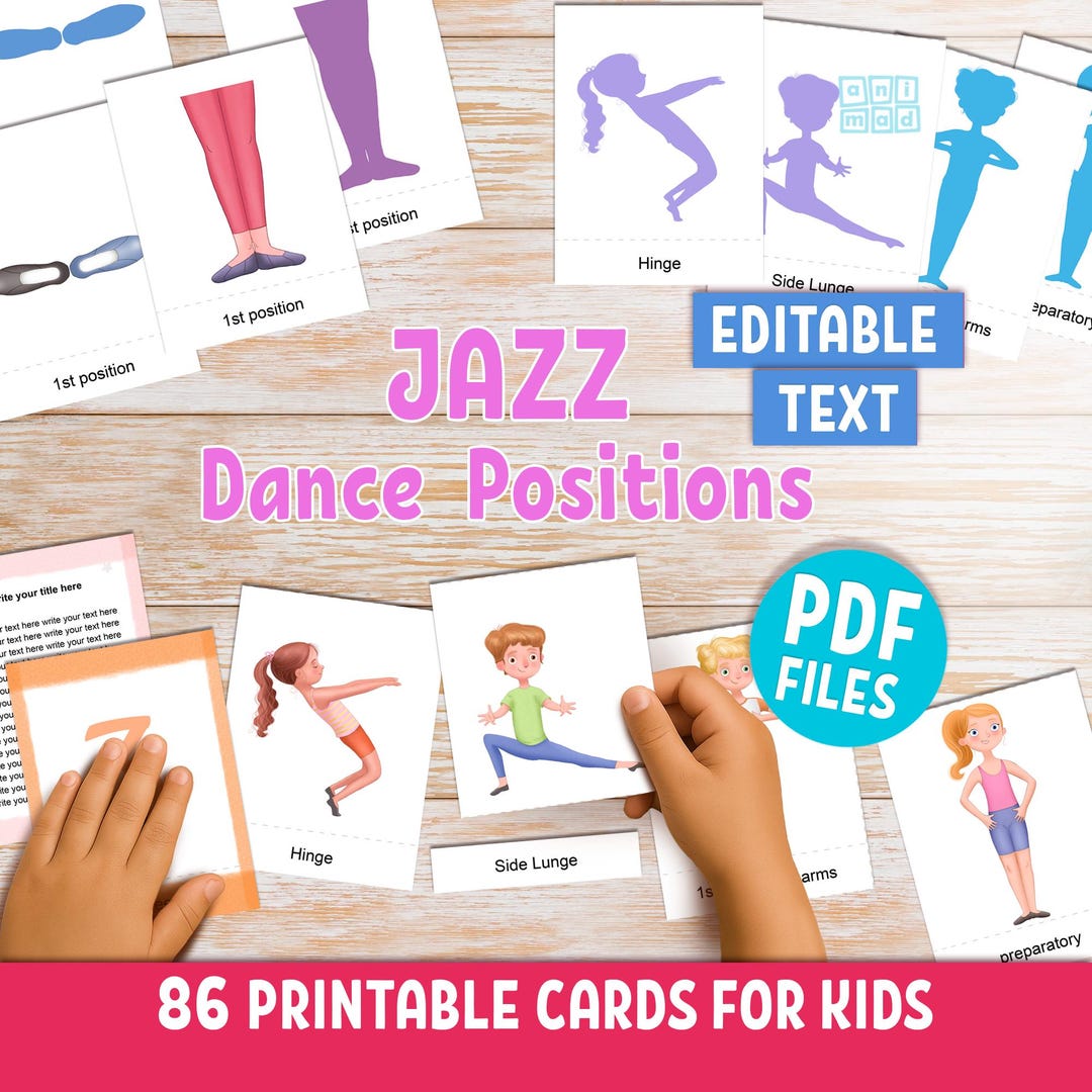 Jazz Dance Positions Flashcards for Kids: Montessori 3-part Cards (PDF ...