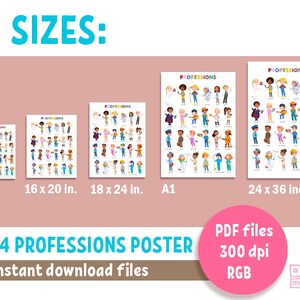 PROFESSIONS Printable Poster for Preschool Kids, Community Helpers ...