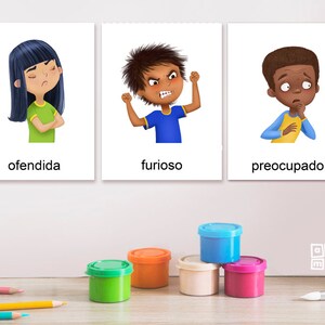 EMOTIONS and FEELINGS Printable Flashcards in Spanish &amp; English for ...