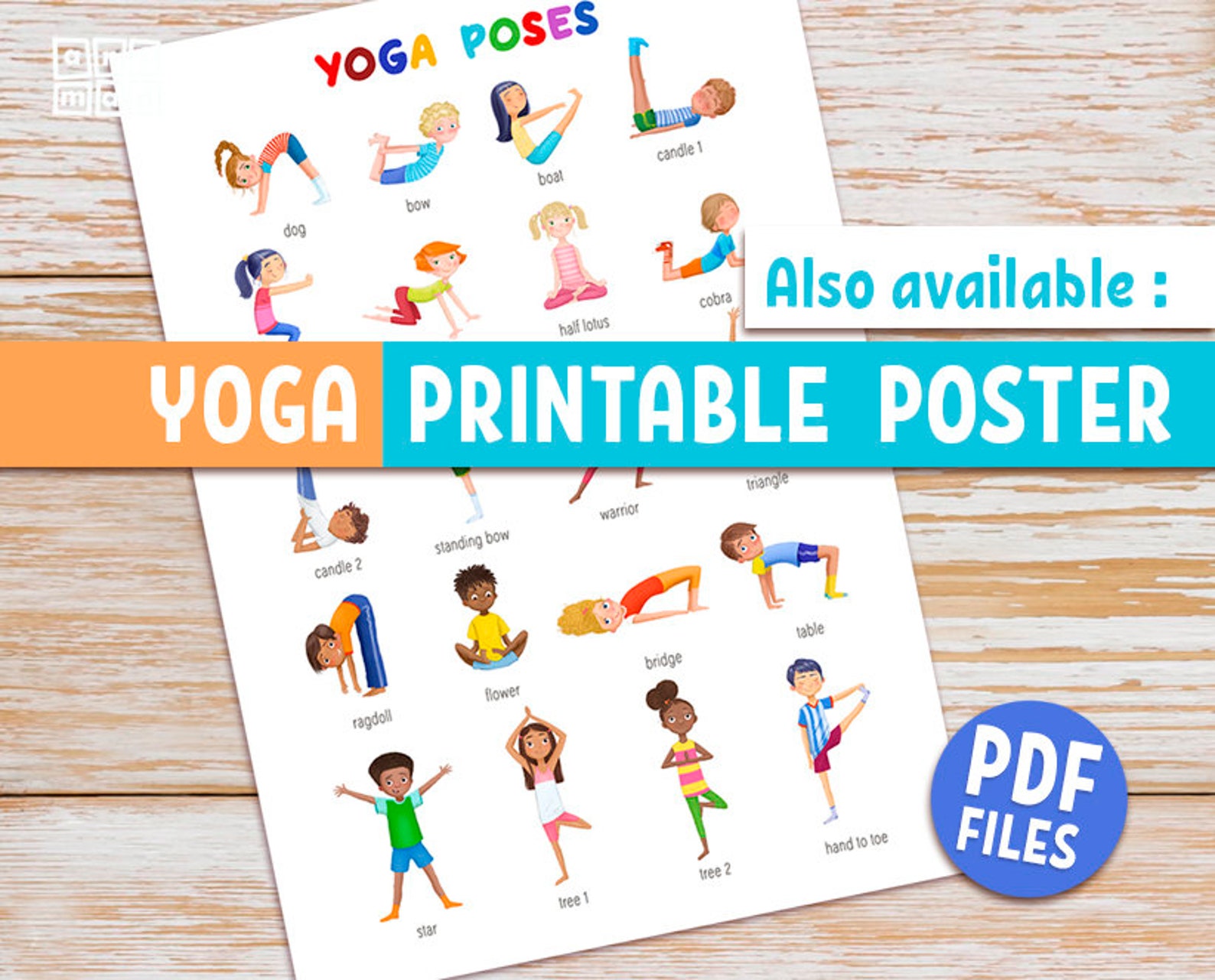 Yoga Poses Coloring Poster for Kids, Jumbo Size Activity (PDF) - Etsy