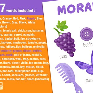 COLORS Printable Posters for Preschool Kids in SPANISH, Set of 12 ...